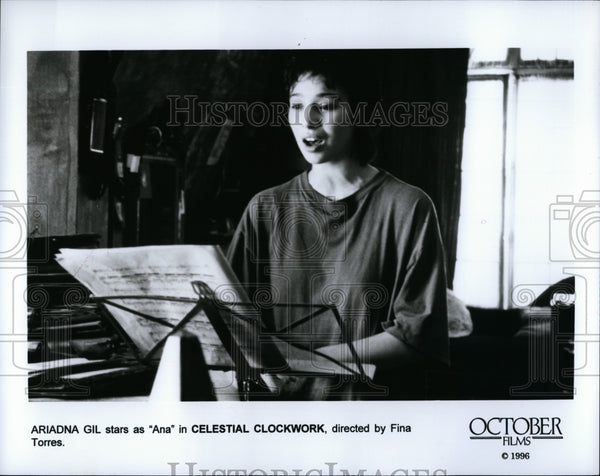 1996 Press Photo Ariadna Gil stars as Ana in "Celestial Clockwork" - Historic Images