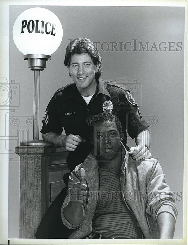 1985 Press Photo Jonathan Perpich, Ernie Hudson "The Last Precinct" - Historic Images