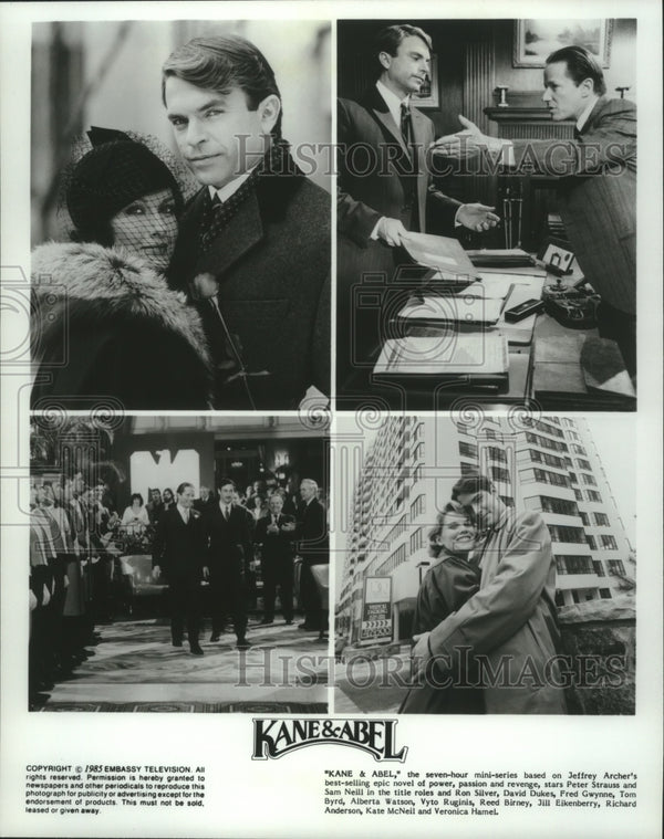 1985 Press Photo Cast of the miniseries "Kane & Abel" during scenes - hcp05164 - Historic Images