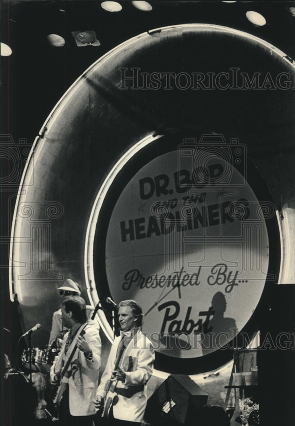 1987 Press Photo Dr. Bop and the Headliners at the Pabst Festival Stag - Historic Images