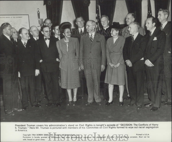 1969 Press Photo President Truman with members of his Committee on ...