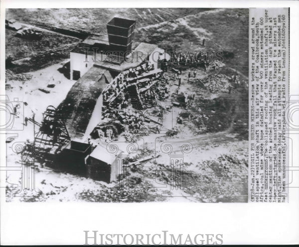 1960 Press Photo Aerial View of Coalbrook, South Africa Coal Mine after Collapse - Historic Images
