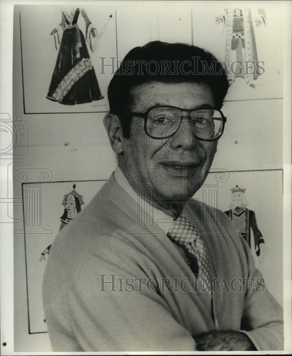 1985 Press Photo Irwin Allen, producer of Alice in Wonderland, on CBS ...