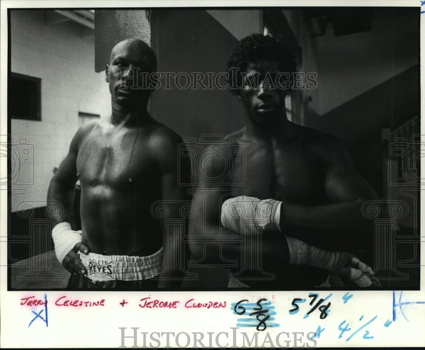 1983 Press Photo Jerry Celestine and Jerome Clouden, Boxers - nos06991 - Historic Images
