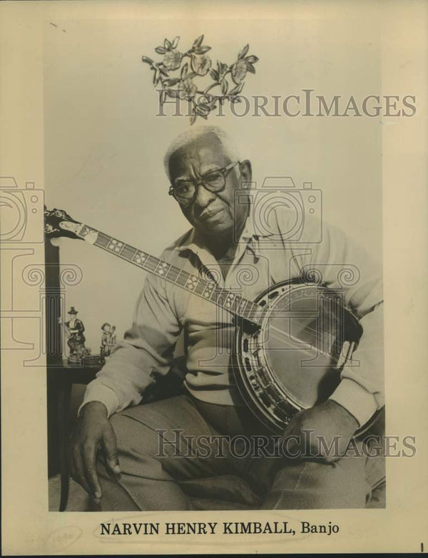 1990 Press Photo Newman Henry Kimball, jazz banjo player. - sap17841 - Historic Images