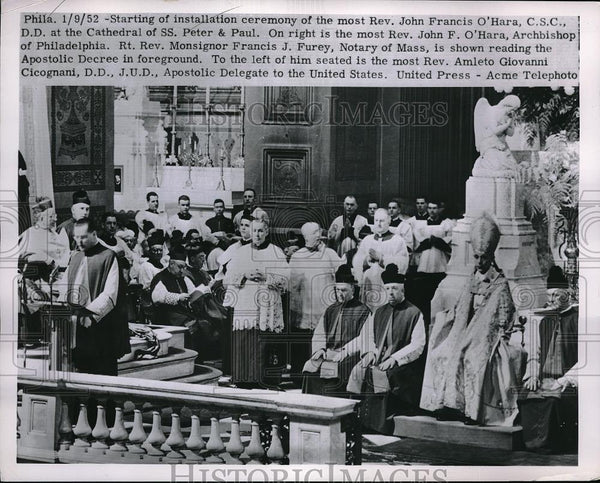 Installation ceremony of the most Rev. John Francis O'Hara 1952 Vintage Press Photo Print ...