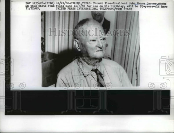 1960 Press Photo Vice President John Nance Garner - Historic Images