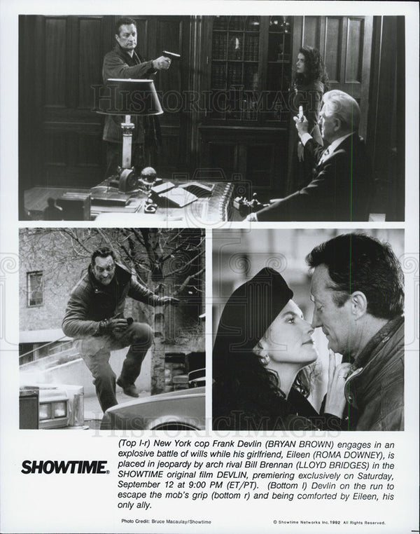 Bryan Brown Roma Downey Lloyd Bridges DEVLIN 1992 vintage promo photo print - Historic Images
