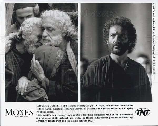 David Suchet Geraldine McEwan and Ben Kingsley in Moses 1995 vintage promo photo print ...