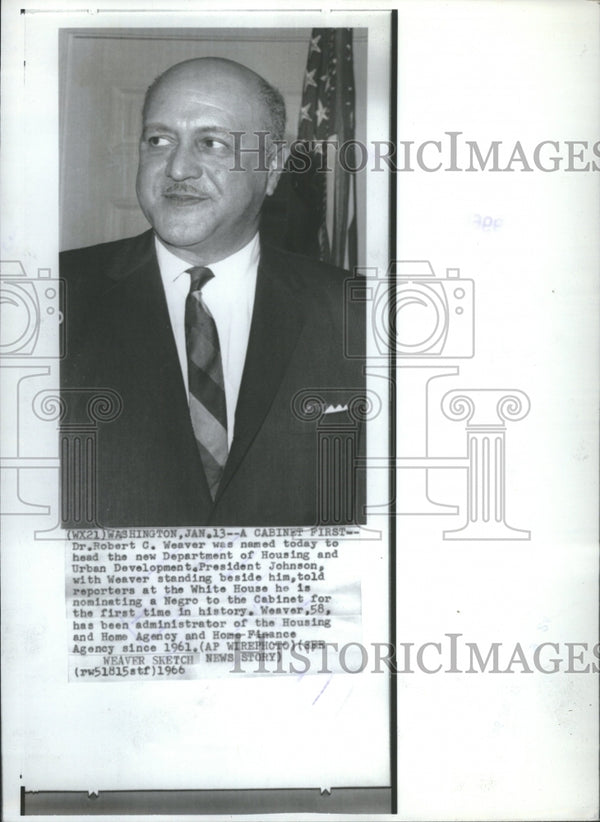 1966 Robert Weaver Housing Director Named - Historic Images