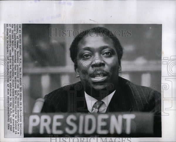 1964 Press Photo U N Assembly Alex Quaison Sackey Rrw02663