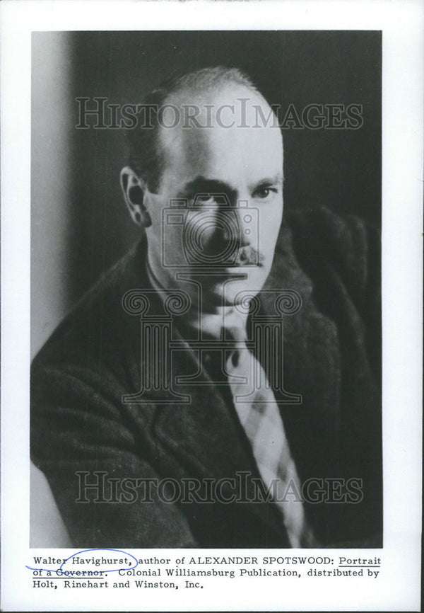1968 Press Photo Walter Havighurst author Alexander Spotswood Portrait - Historic Images