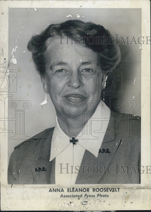 1945 Eleanor Roosevelt Portrait Wearing Red Cross Uniform - Historic Images