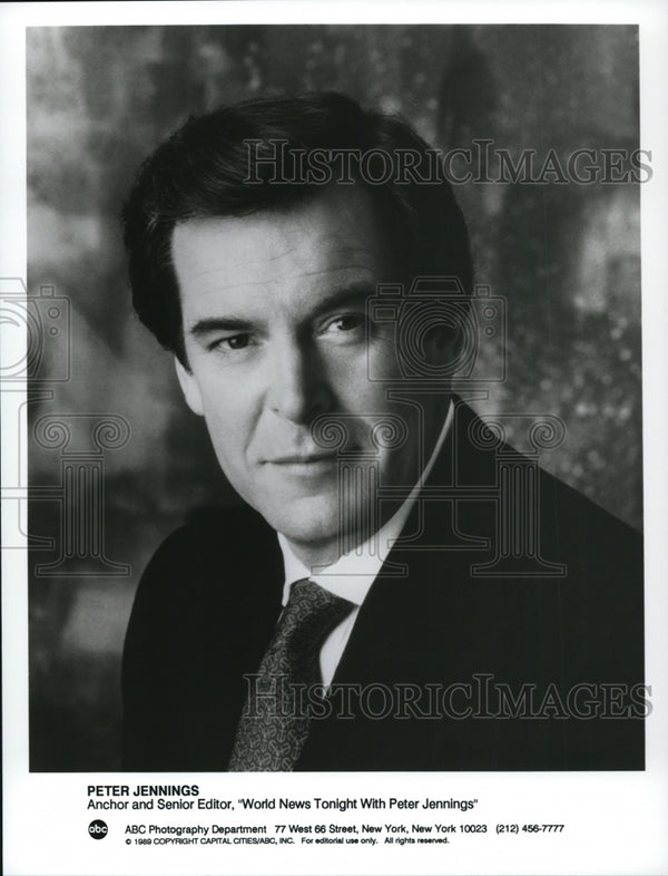 1989 Press Photo Peter Jennings Anchor Senior Editor World News Tonigh ...