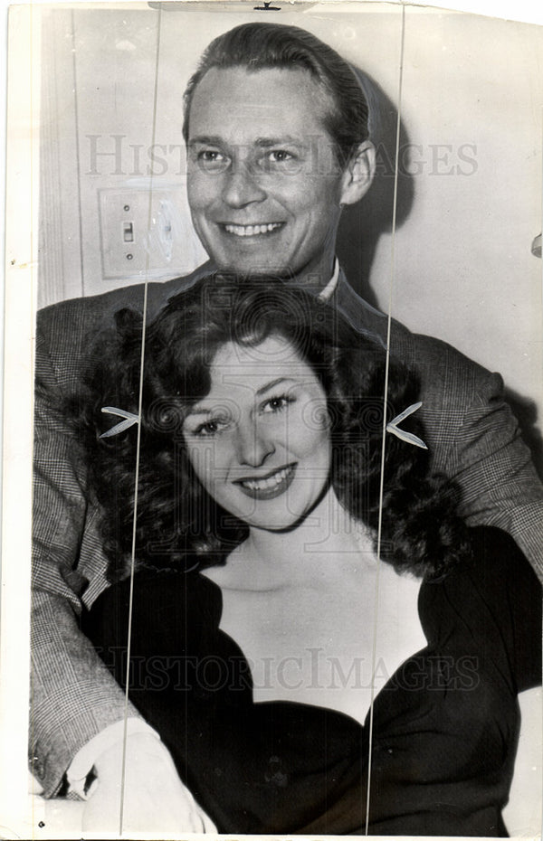 1944, Jess Barker Susan Hayward actor wedded - Historic Images