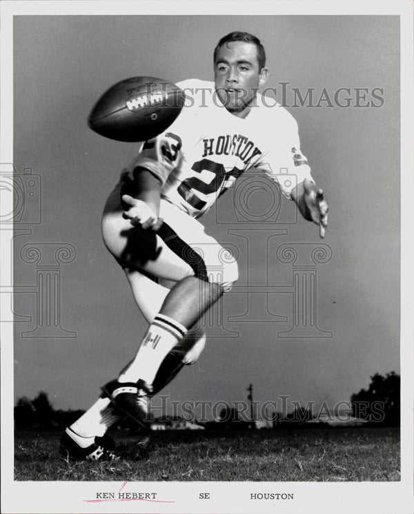 1967 Press Photo University of Houston Football Player Ken Hebert - hp - Historic Images