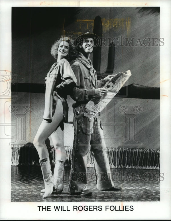 1991 Press Photo Keith Carradine and Candy Huffman in "The Will Roger - Historic Images