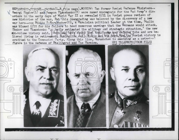 1964 George Zhukov,and Semyon Timoshenko with Nikita Khrushchev - Historic Images