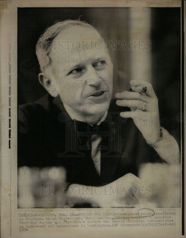 1974 Press Photo Professor Walter Adams senate hearing - DFPD17417 ...