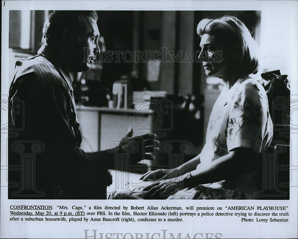 Press Photo Actor Hector Elizondo & Anne Bancroft In "Mrs. Cage ...