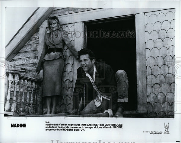 1987 Press Photo Kim Basinger Jeff Bridges in Nadine Comedy Movie ...