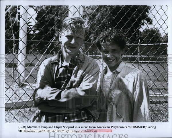 Press Photo Actor Marcus Klemp, Elijah Shepard In Shimmer - Historic Images