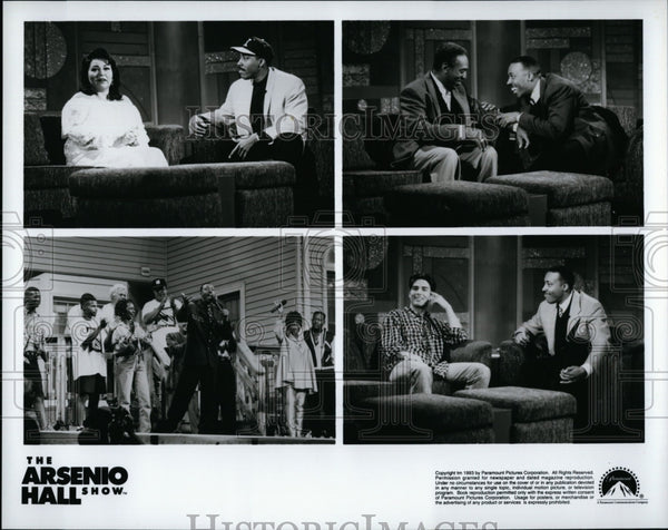 1993 Press Photo Arsenio Hall, Roseanne Arnold, Bill Cosby, Patti ...