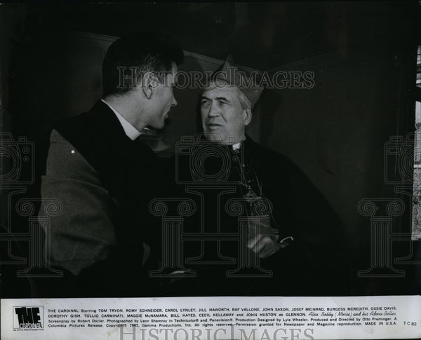 1963 Press Photo Tom Tryon and John Houston in "The Cardinal ...