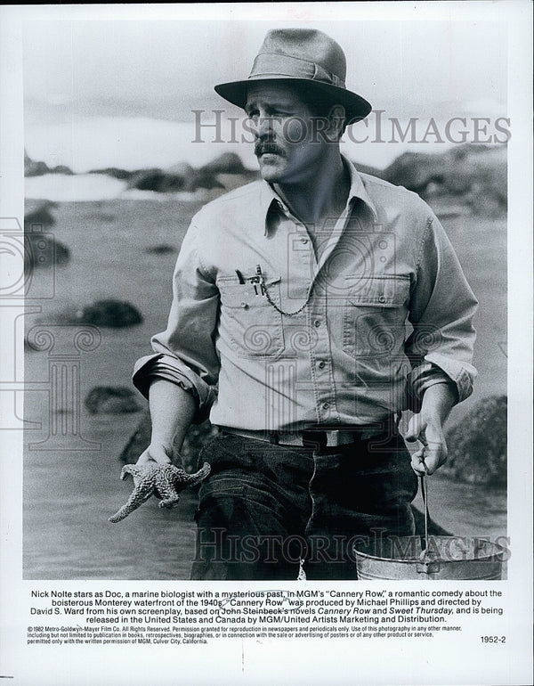 1982 Press Photo Actor Nick Nolte as Doc in Cannery Row - Historic Images