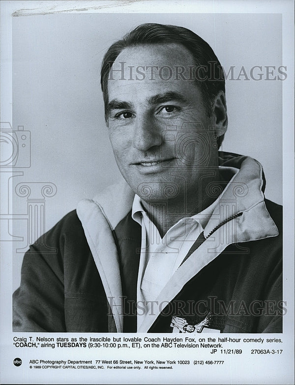 1989 Press Photo Craig T. Nelson "Coach" - Historic Images
