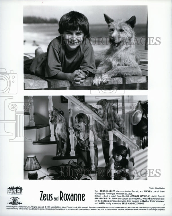 1997 Press Photo "Zeus and Roxanne" Miko Hughes, Jessica Howell,M ...