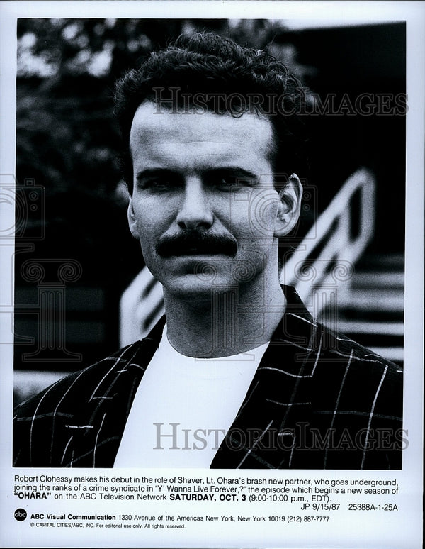 1987 Press Photo Actor Robert Clohessy TV Series "Ohara" - Historic Images
