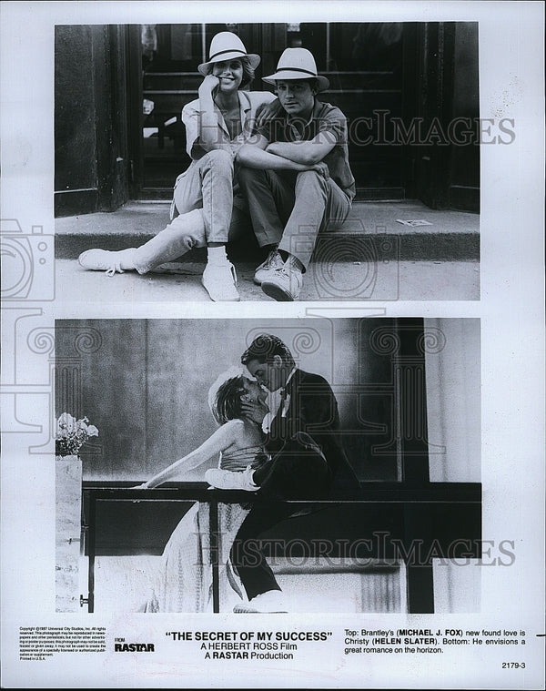 1987 Press Photo Michael J. Fox, Helen Slater "The Secret of my Success ...