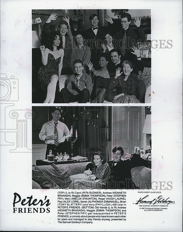 1992 Press Photo Rita Rudner Kenneth Branagh Emma Thompson Hugh Laurie ...