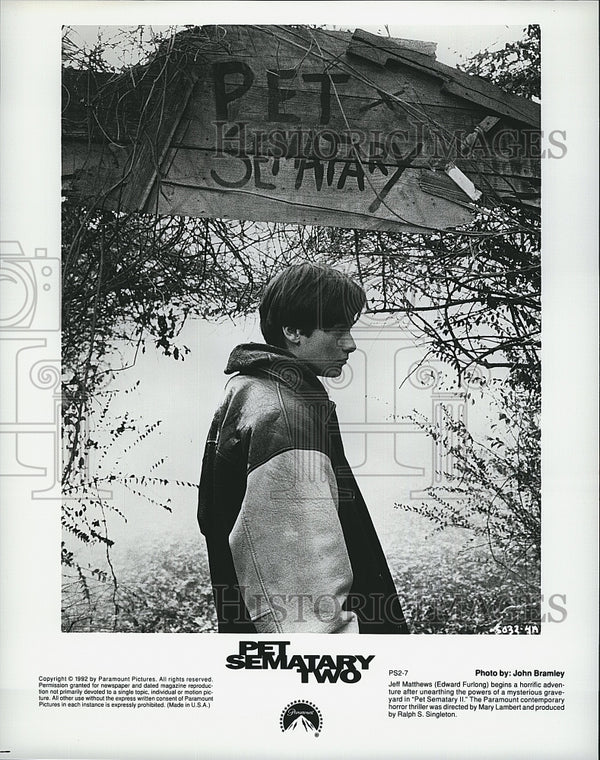 1992 Press Photo Edward Furlong as Jeff Matthews in "Pet Sematary II ...