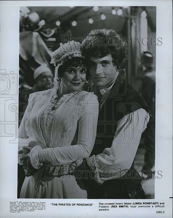 1983 Press Photo Linda Ronstadt & Rex Smith star in "The Pirates of ...