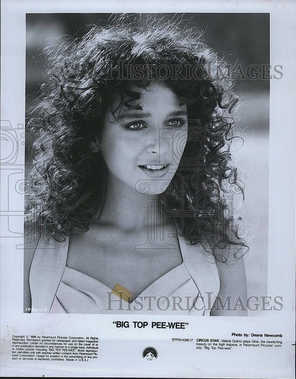 1988 Press Photo Valeria Golino Actress Portrays Gina Big Top Pee-Wee ...
