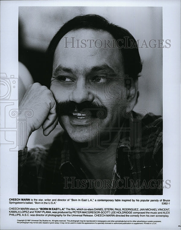 1987 Press Photo Actor Cheech Marin In "Born In East LA" - Historic Images