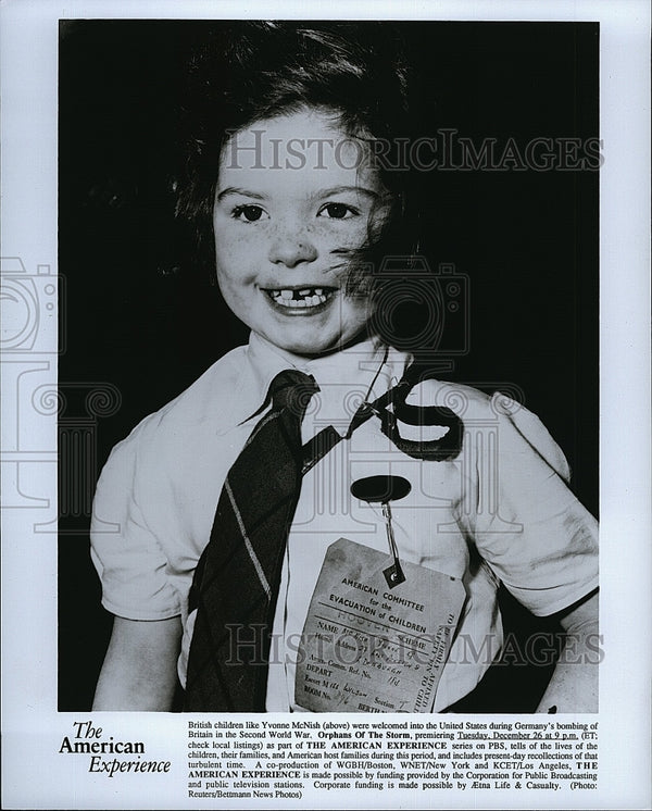 Press Photo Yvonne McNish, British Orphan Due To German Bombing In ...