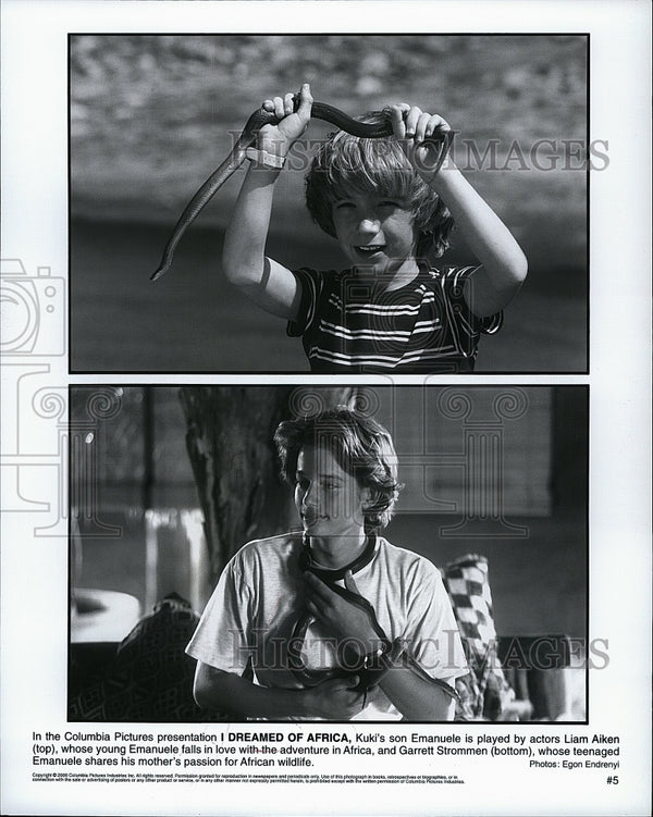 1980 Press Photo Garrett Strommen and Liam Aiken in I Dreamed Of Africa ...