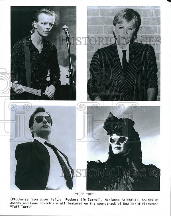 Press Photo Jim Carroll Marianne Faithfull Johnny Lene Lovich Tuff Turf ...