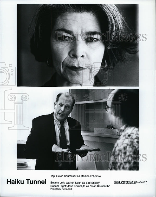 2001 Press Photo Shumaker Keith Kornbluth Star In "Haiku Tunnel ...
