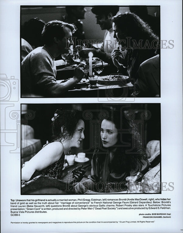 Press Photo Gregg Edelman Andie MacDowell Gerard Depardieu Bebe ...