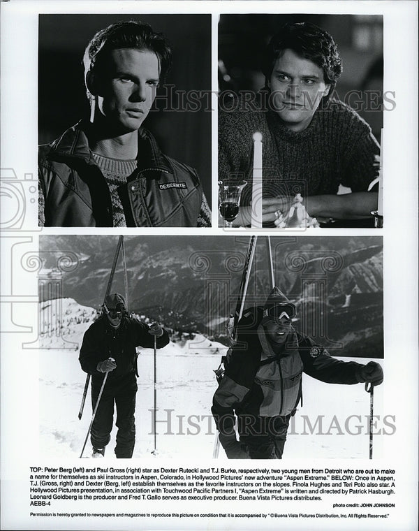 1993 Press Photo Actor Peter Berg & Paul Gross in "Aspen Extreme ...