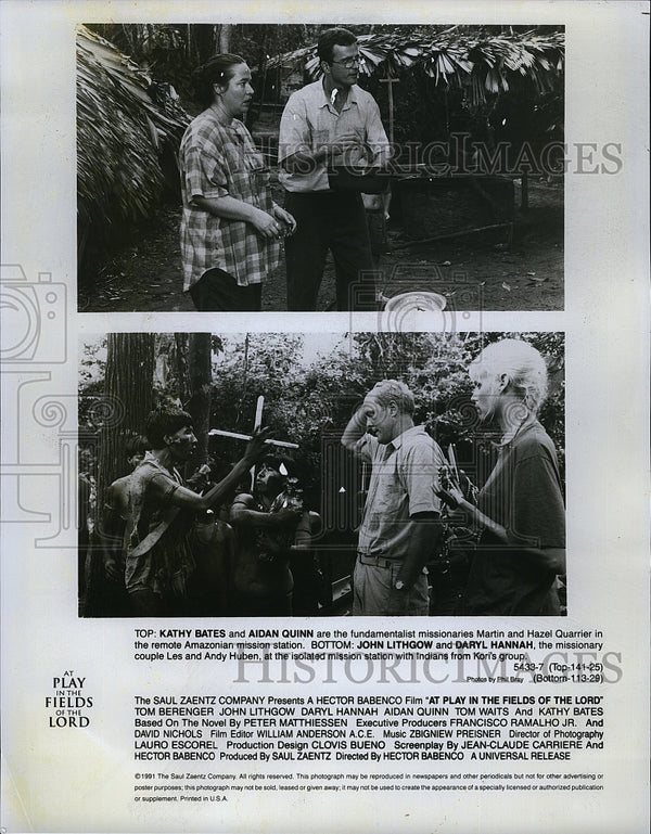 1991 Press Photo Kathy Bates, Aidan Quinn, John Lithgow, Daryl Hannah ...