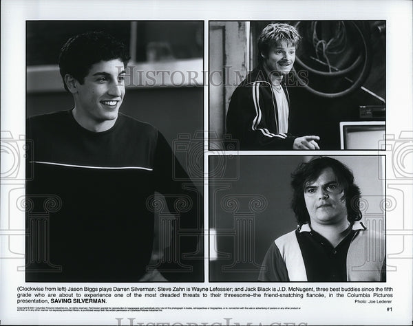 2001 Press Photo Jason Biggs Actor Steve Zahn Jack Black Saving ...