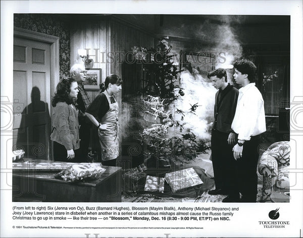 1991 Press Photo Jenna Von Oy Barnard Hughes Mayim Bialik Joey Lawrence ...