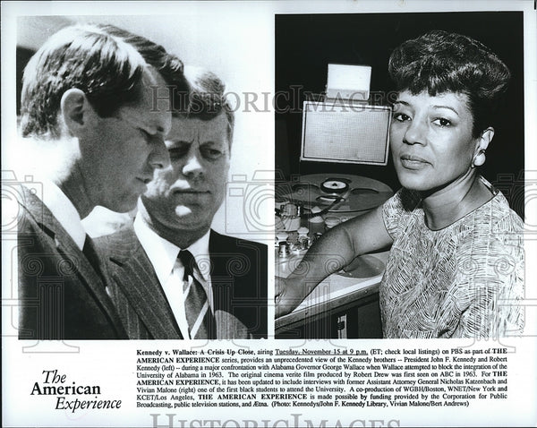 Press Photo Kennedy vs Wallace and Vivian Malone in "The American ...