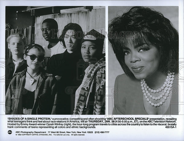 1992 Press Photo Oprah Winfrey To Host "Shades Of A Single Protein ...