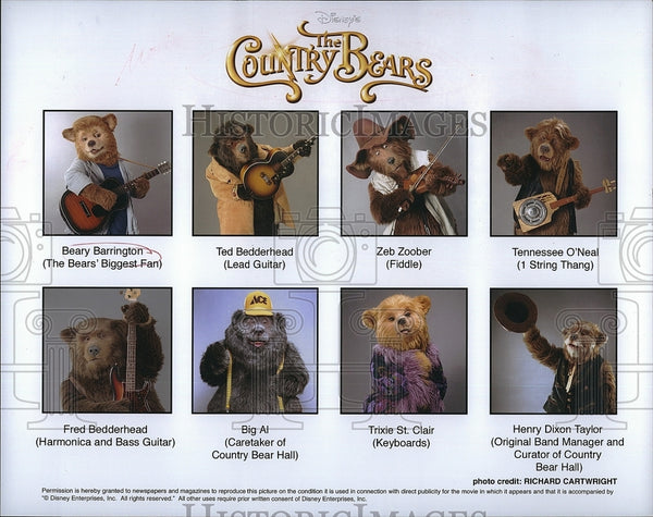 2002 Press Photo Beary Barrington, Ted Bedderhead, Z. Zoober "The ...